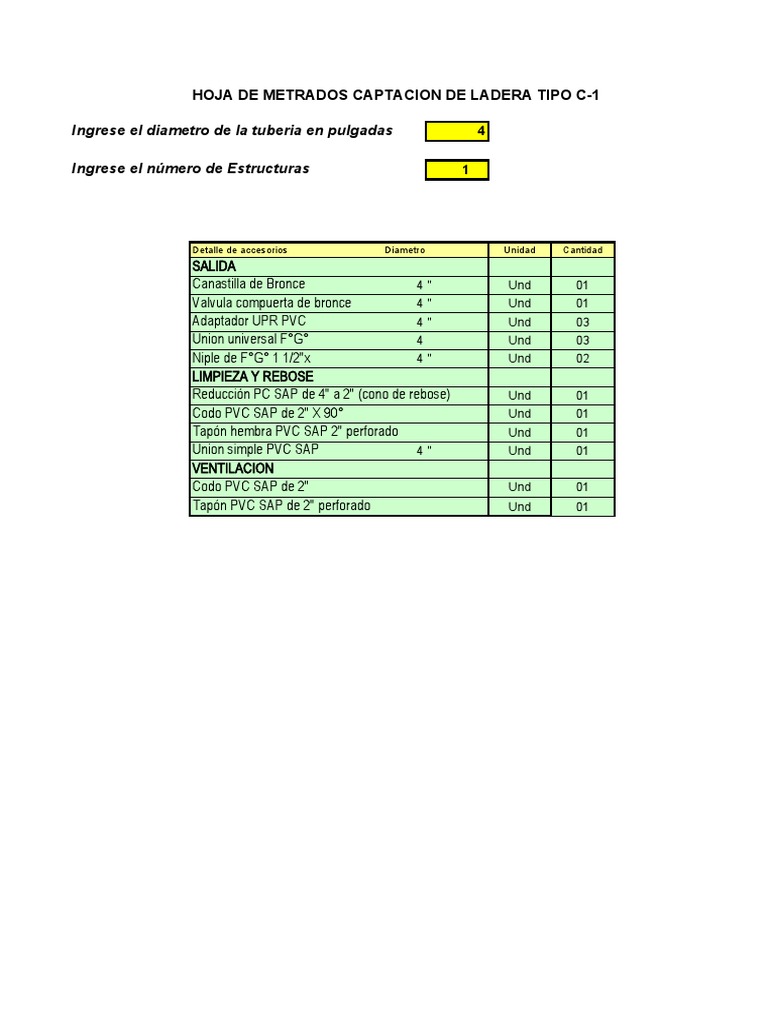 CAPTACION | PDF | Materiales | Materiales de construcción