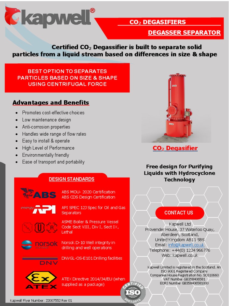 Flyer Co2 Degasser | PDF | Mechanical Engineering | Gas Technologies