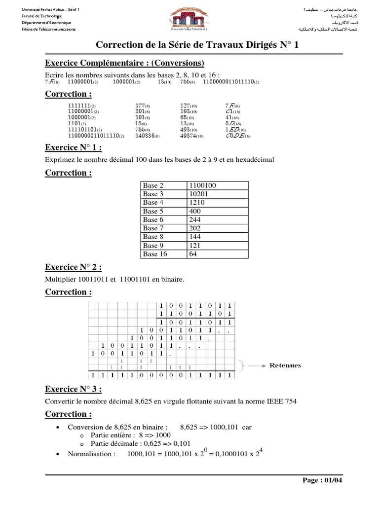 Correction TD2 | PDF | Informatique | Notation (mathématiques)