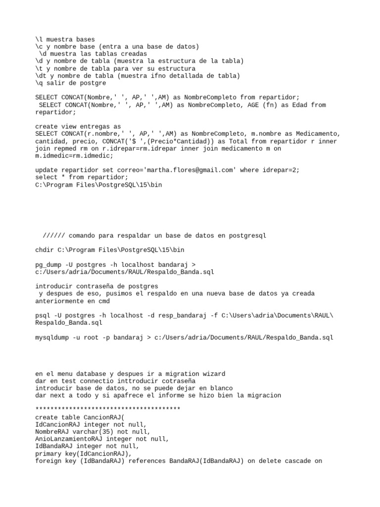 Postgresql | PDF | SQL | Recuperación de información