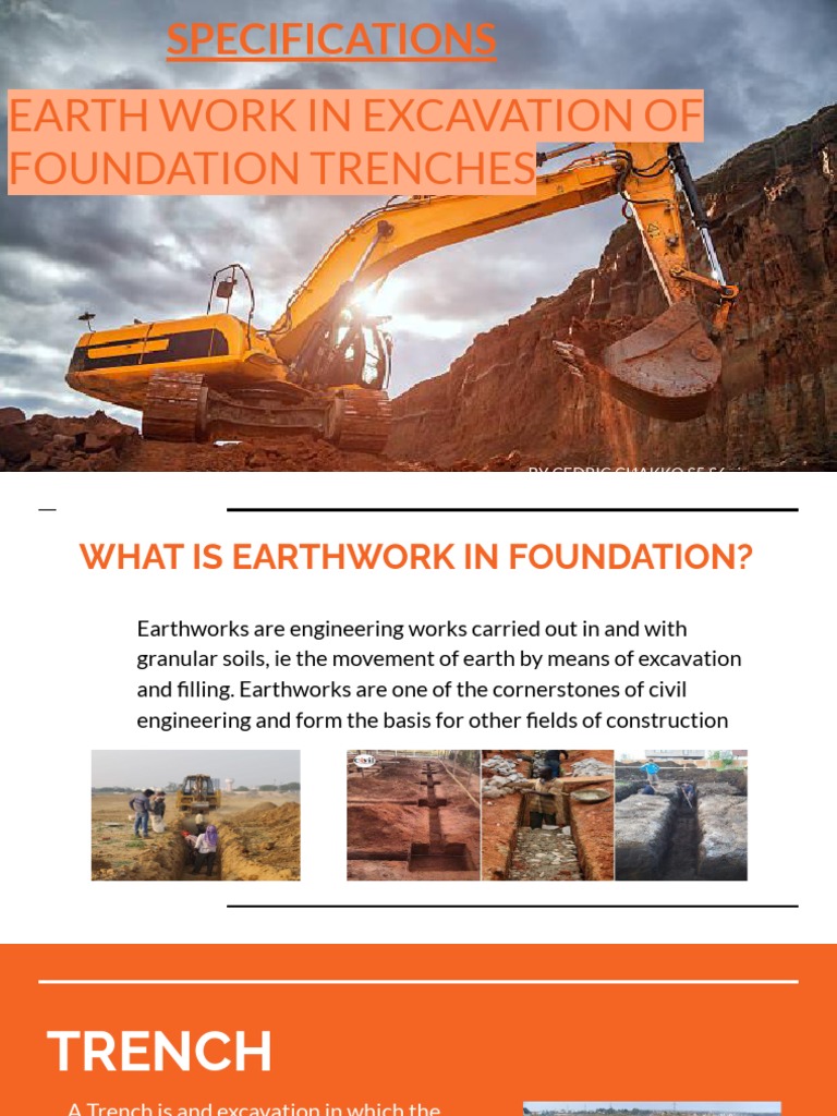 Earthwork Specifications for Foundation Trenches | PDF