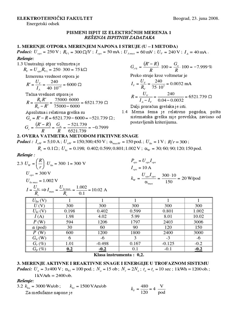 V R U I: Rešenja Ispitnih Zadataka | PDF