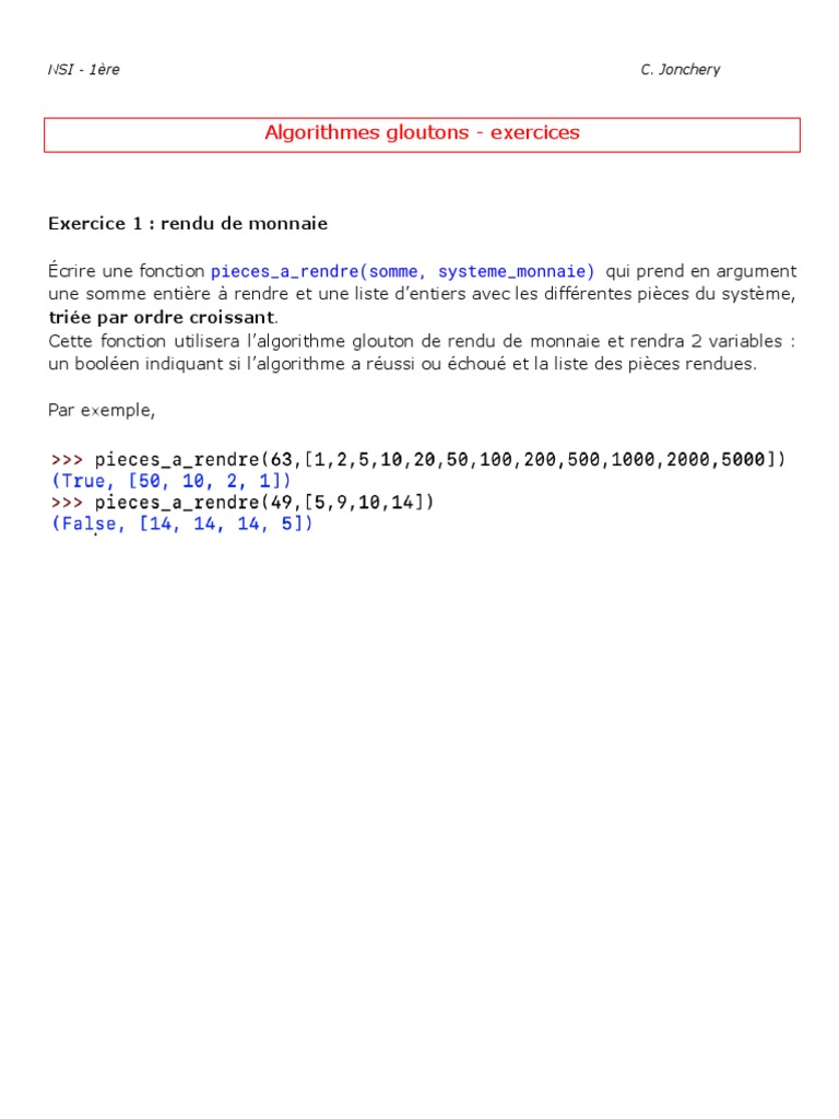 Gloutons TP | PDF | Algorithmes et structures de données | Mathématiques