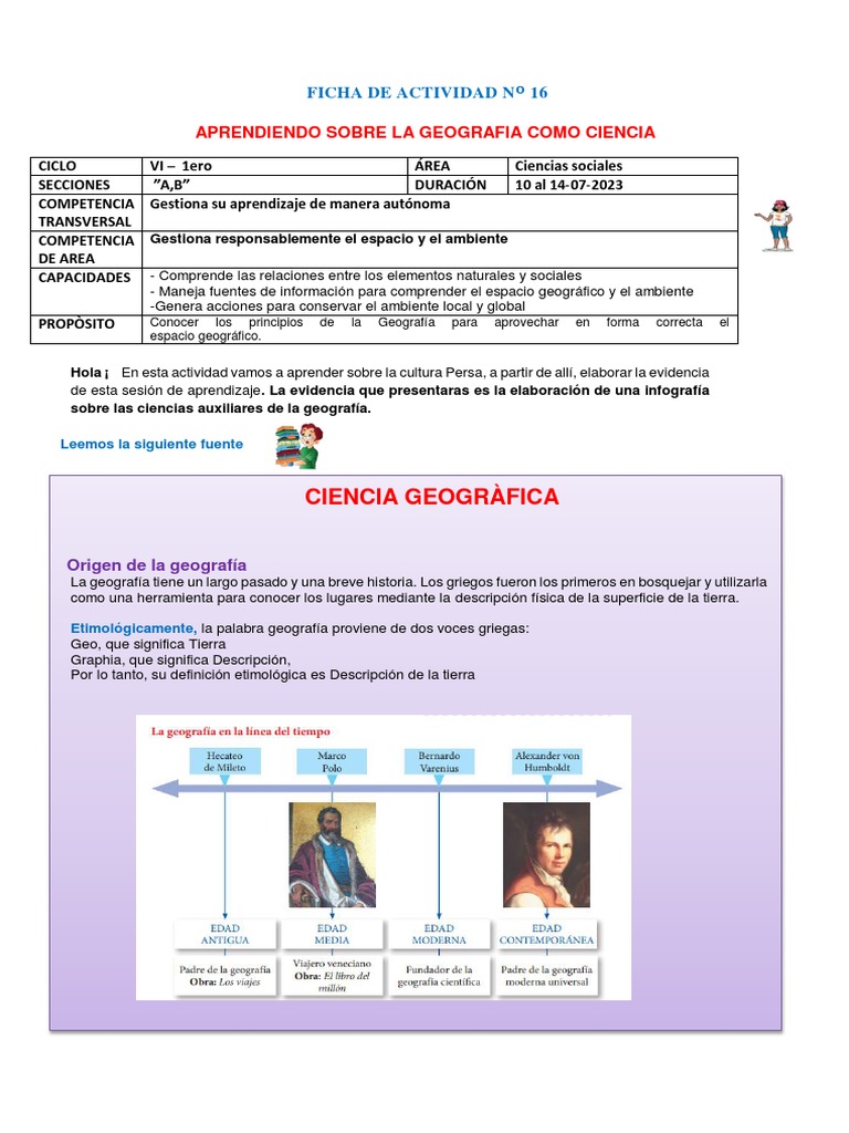 Ficha de Activ. Nº16-CC - SS-1ero.2023 | PDF | Geografía | Tierra