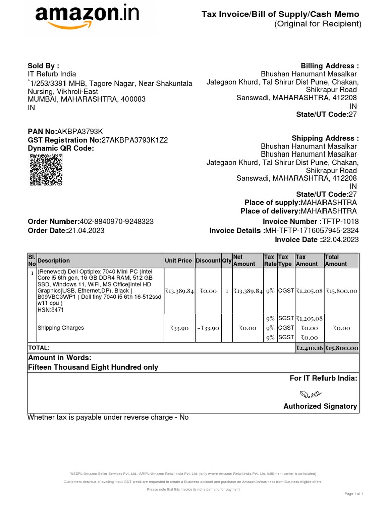 Invoice | PDF | Invoice | Computer Hardware