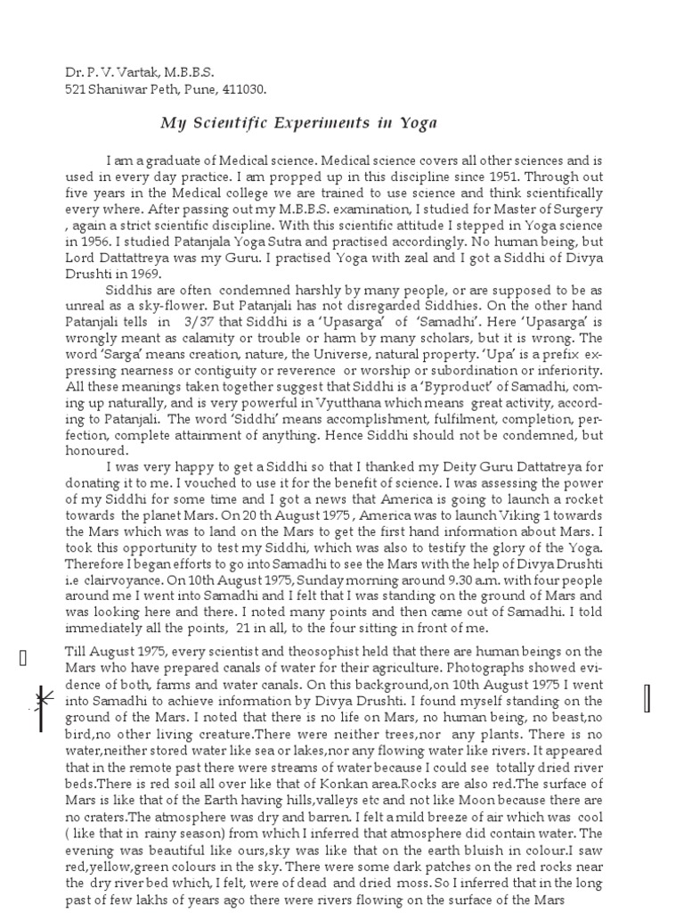 My Scientific Experiments in Yoga | PDF | Voyager Program | Mars