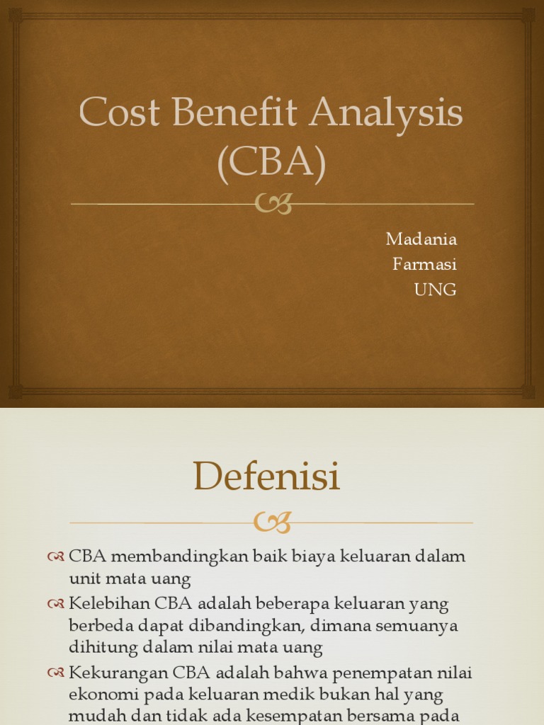 Cost Benefit Analysis (CBA) | PDF