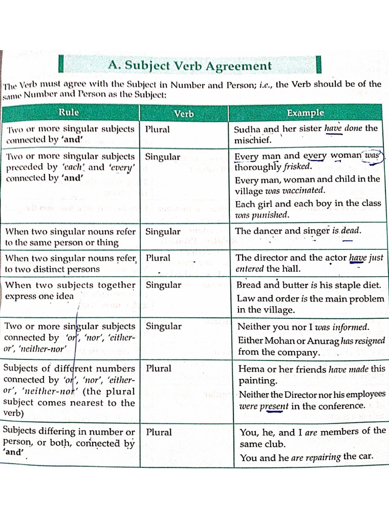 Subject Verb Concord | PDF