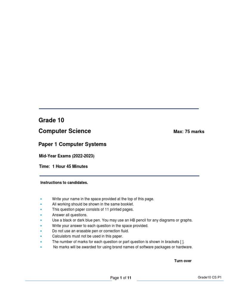 Gr 10 Compsci P1 Pdf Artificial Intelligence Intelligence Ai And Semantics 