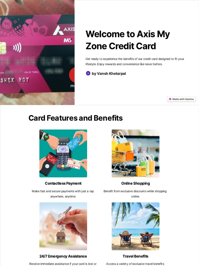 Welcome To Axis My Zone Credit Card 230709054304 574ae784 | PDF ...