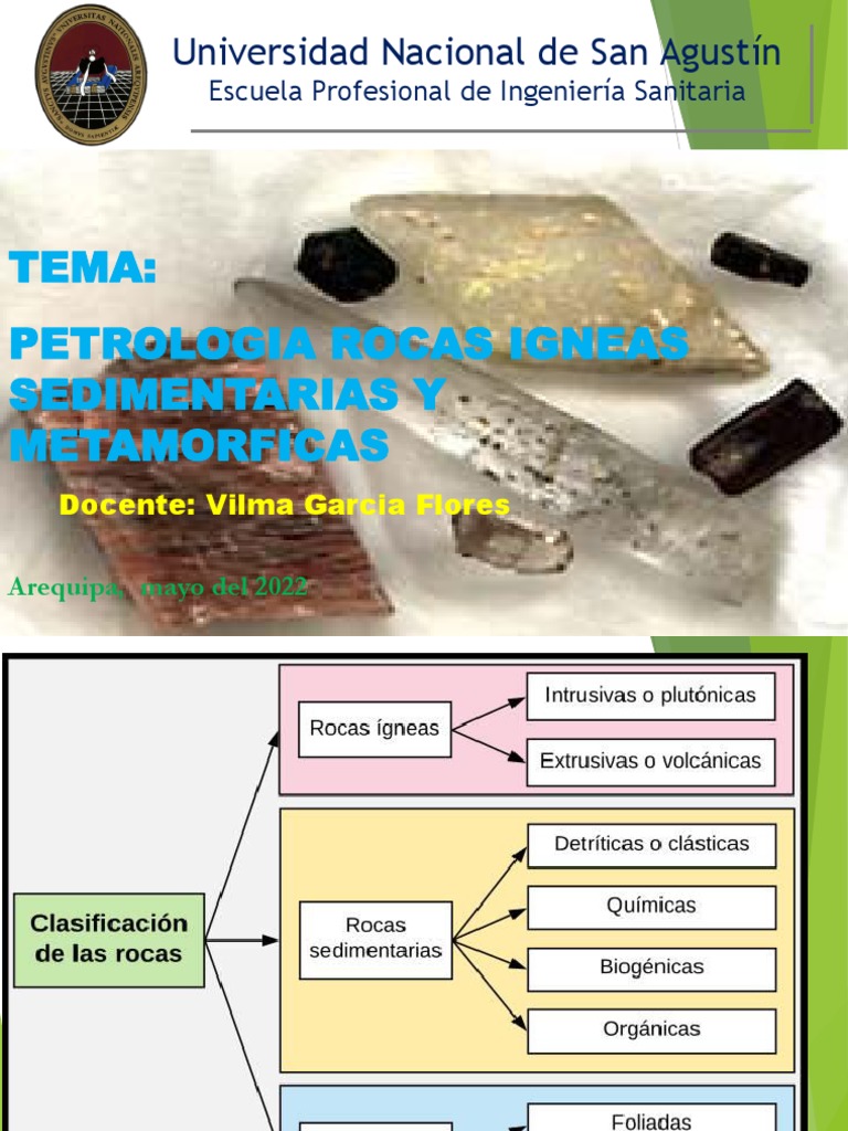 TEMA Petrologia Ignea, Sedimentaria y Metamorfica | PDF | Roca clástica ...