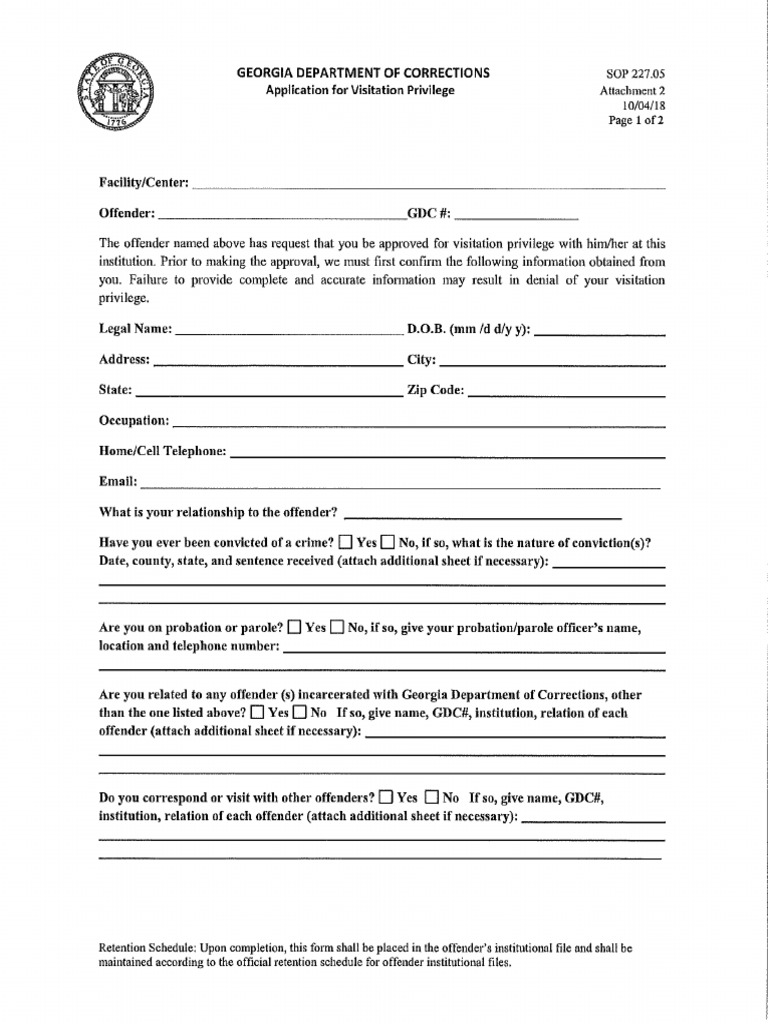 Visitation Request Forms - 03!08!23 | PDF