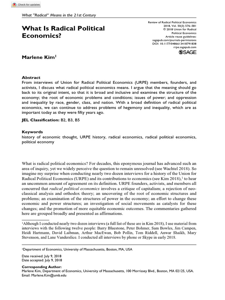 What Is Radical Political | PDF | Economics | Political Economy