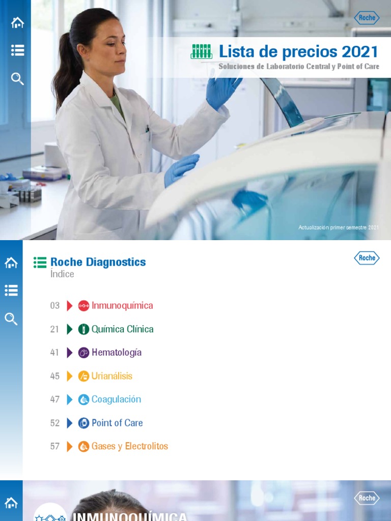 Lista de Precios Lab. Central y PoC 2021 ROCHE | Descargar gratis PDF | Interleucina 6 | Hormona ...