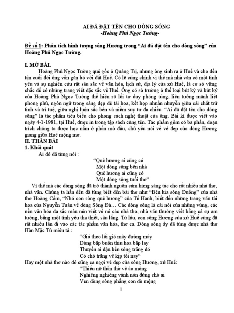 8. Ai Đã Đặt Tên Cho Dòng Sông | PDF