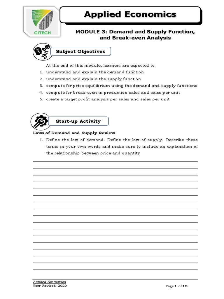 Demand and Supply Functions Guide | PDF | Demand | Supply (Economics)