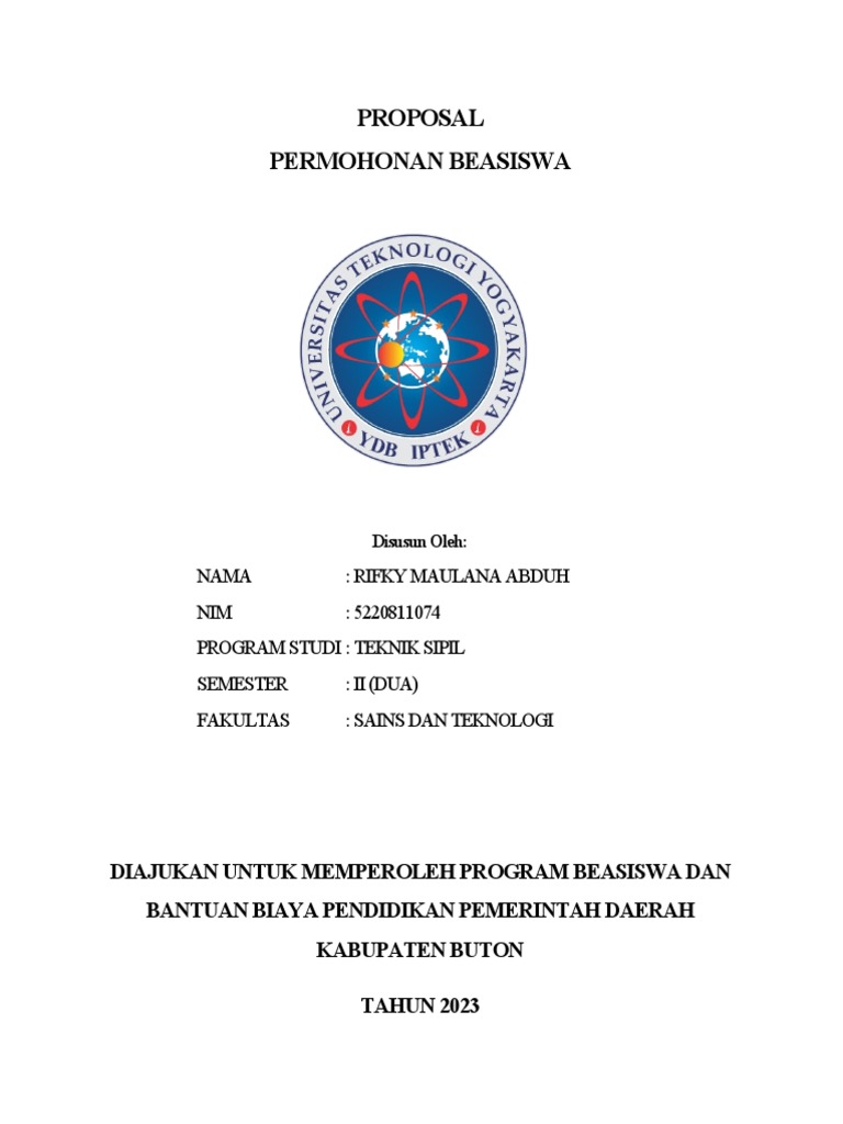 Proposal Beasiswa - Rifky Maulana Abduh | PDF | Pengelolaan Keuangan & Uang