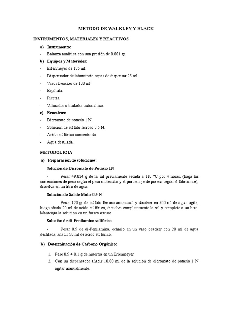 METODO DE WALKLEY Y BLACK | PDF