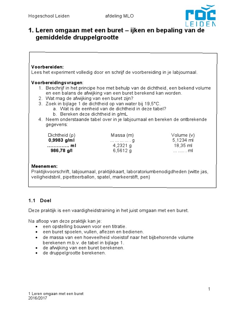 1 Leren Omgaan Met Een Buret | PDF