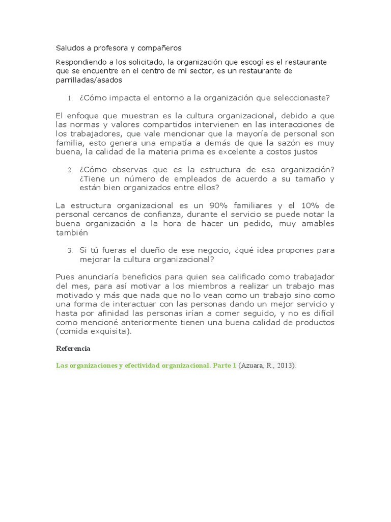 Foro 1 Organización y Estr. Org | PDF | Crecimiento personal y profesional | Negocios