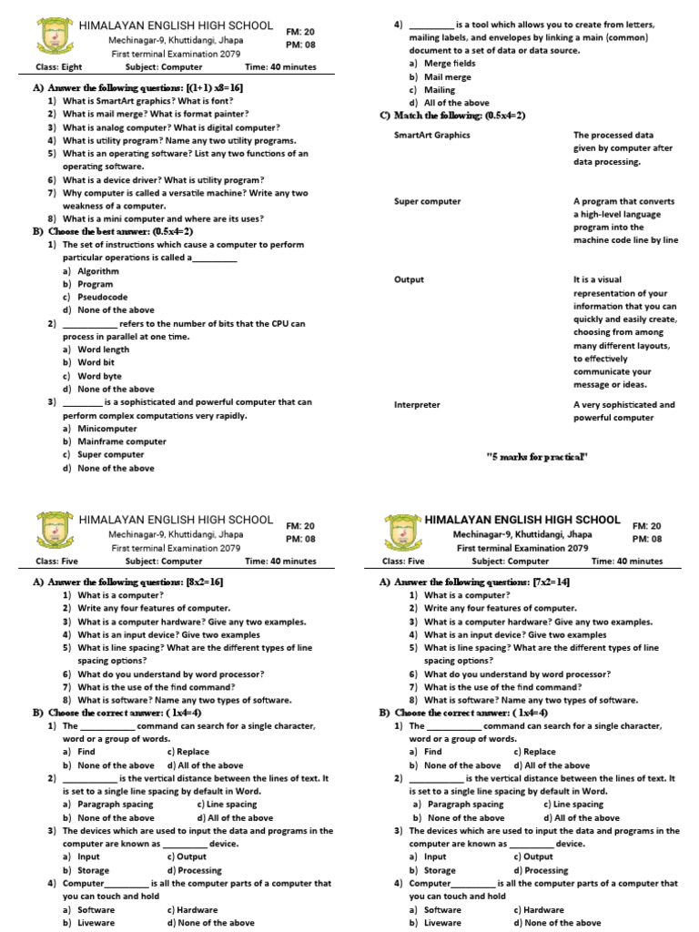 Uttam Lal Rajbanshi First Term 2079 | PDF | Computer Program | Programming