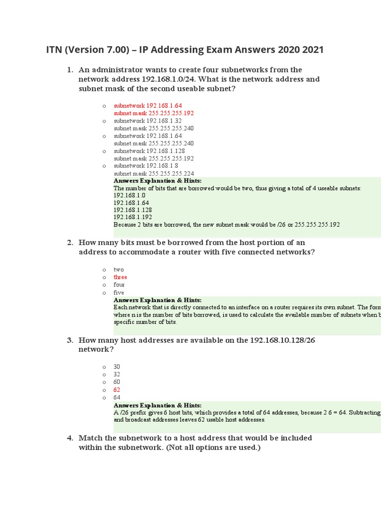 Exam 11-13 | PDF | I Pv6 | Ip Address