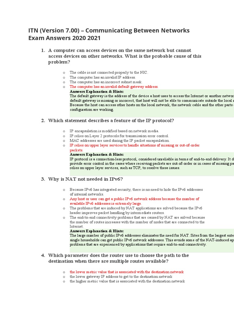 Exam 8-10 | PDF | Computer Network | Router (Computing)