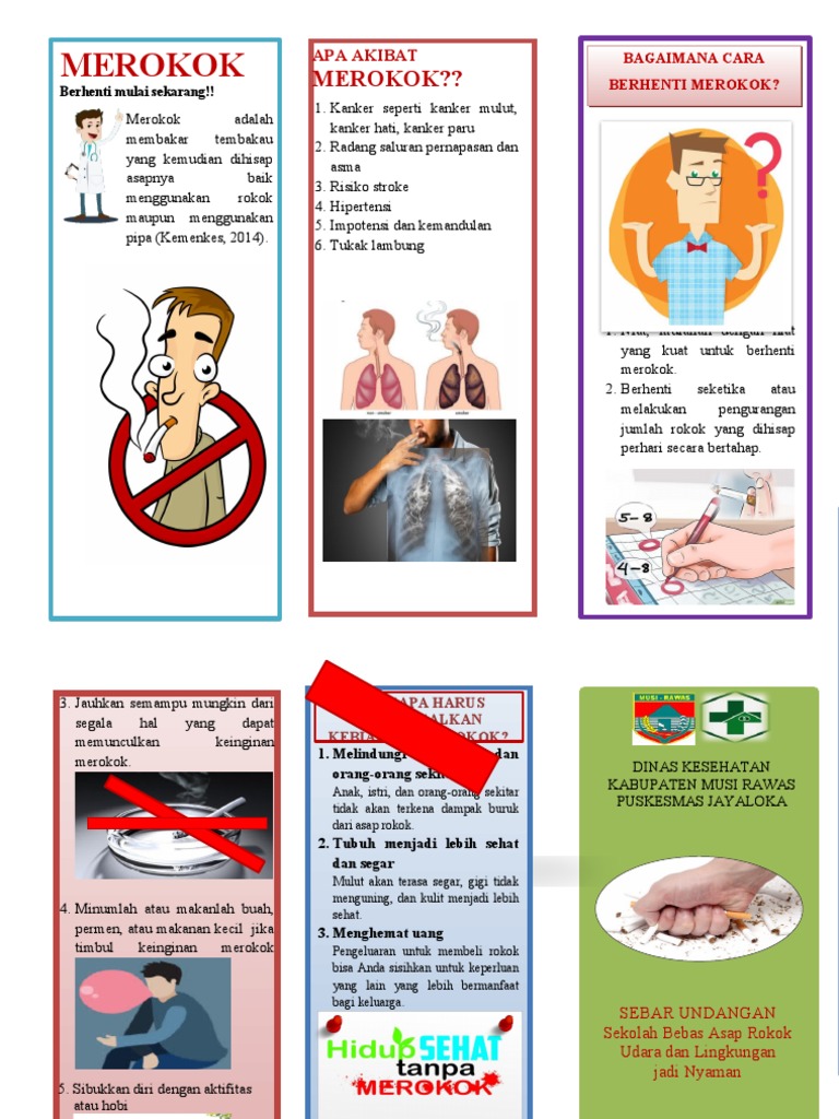 Leaflet Bahaya Dan Cara Berhenti Merokok | PDF