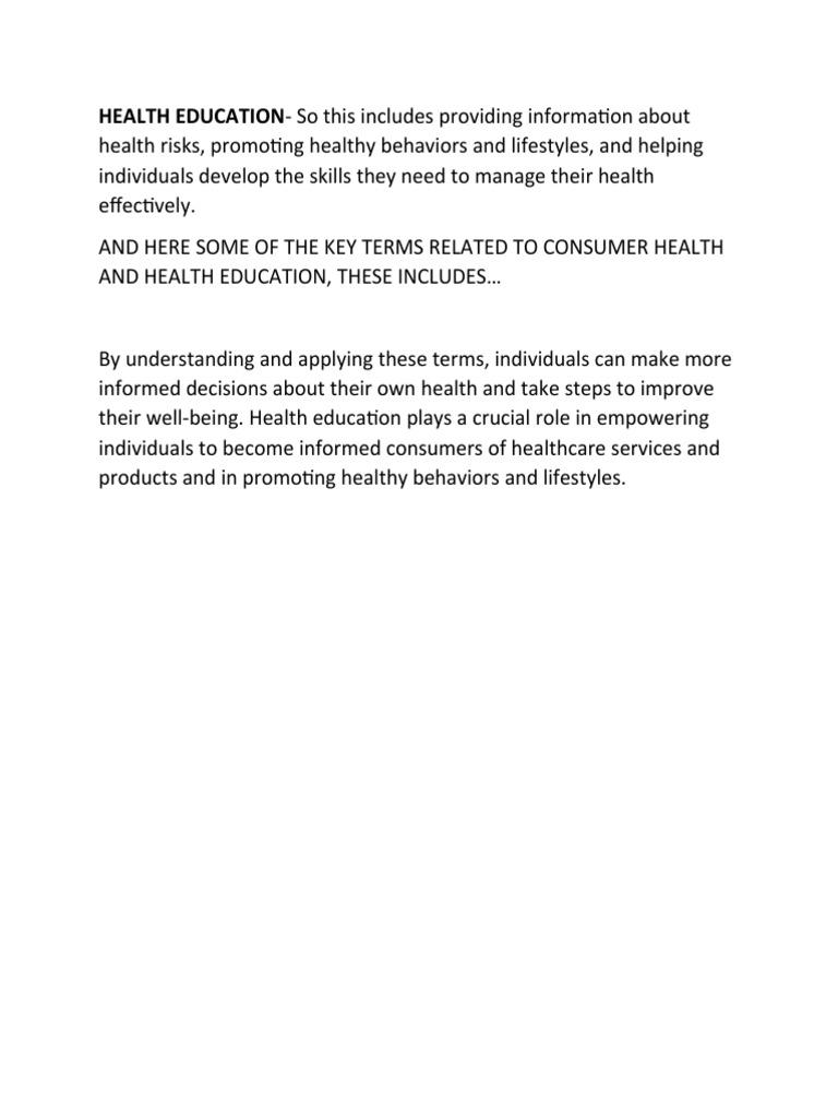 Health Education | PDF