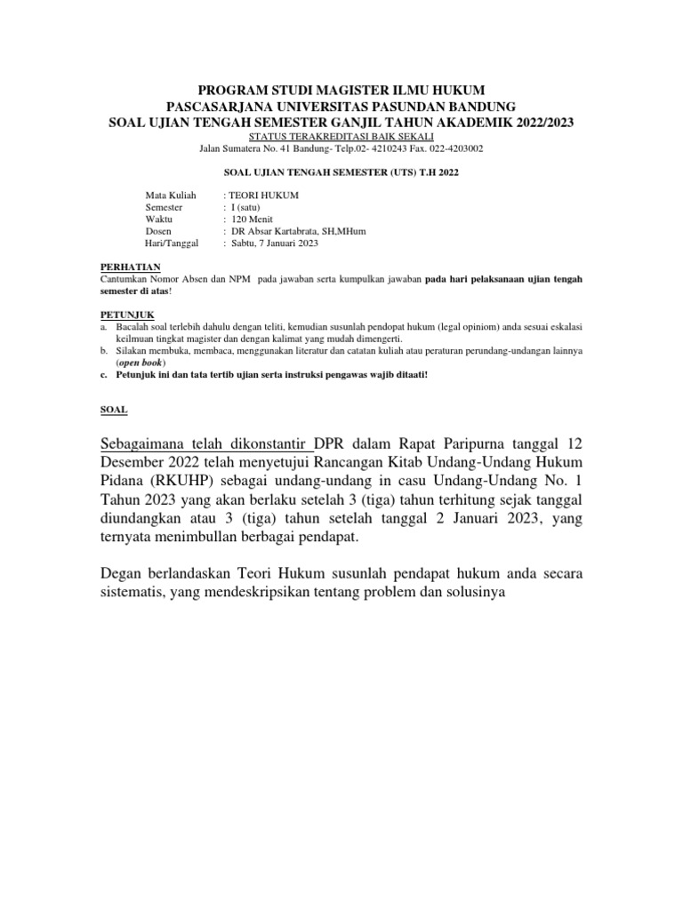 Matkul Teori Hukum | PDF | Seni