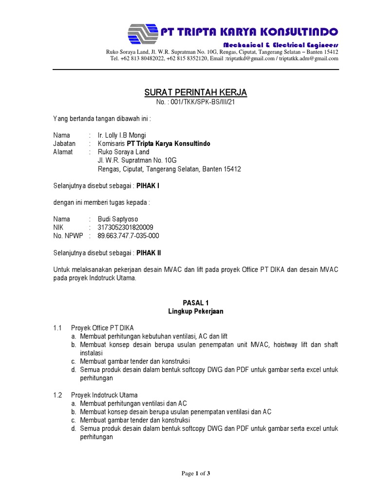 2021 Mar - SPK 001 - Budi Saptyoso | PDF