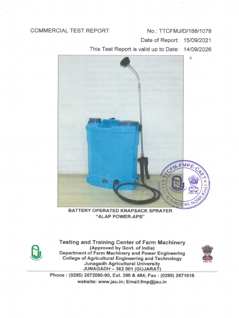 New Aps Commercial Test Report | PDF | Rechargeable Battery | Physical ...