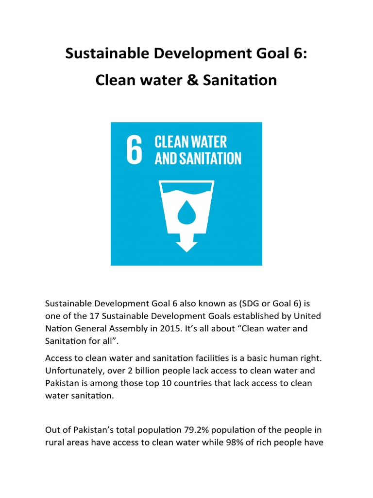 Sustainable Development Goal 6 | PDF | Drinking Water | Sanitation