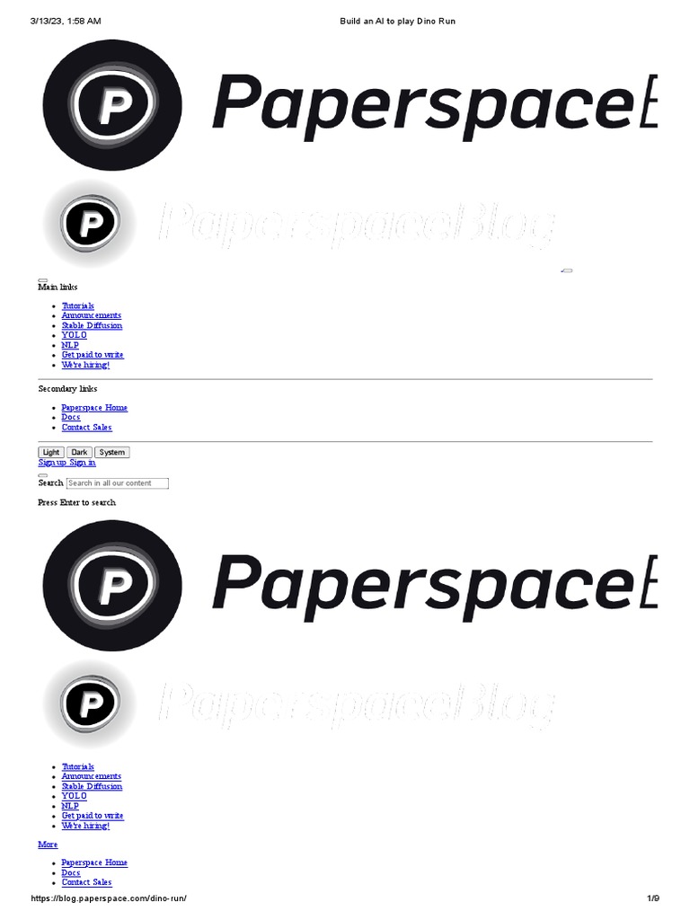 Build An AI To Play Dino Run | PDF | Computing | Computer Science
