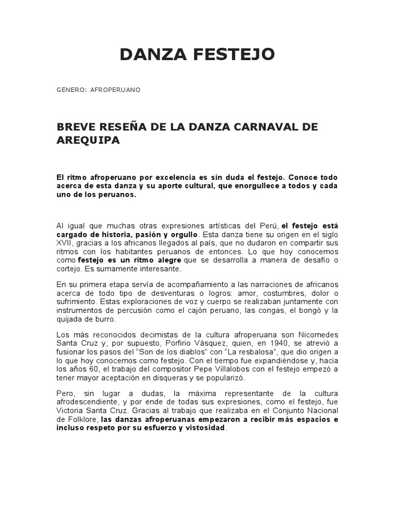 DANZA FESTEJO | PDF