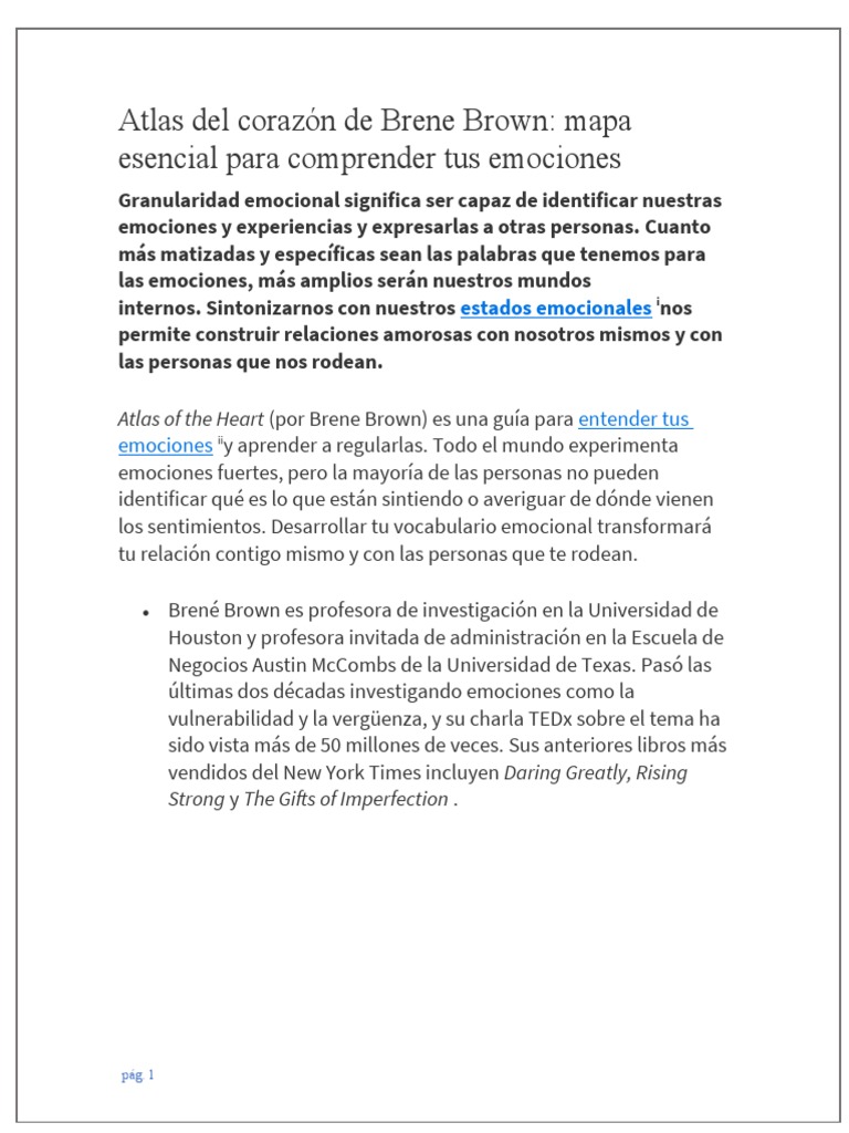 Atlas Del Corazón de Brene Brown | PDF | Las emociones | Felicidad