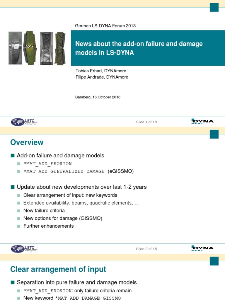 LS-DYNA Add-On Damage Models Update | PDF | Beam (Structure) | Function ...