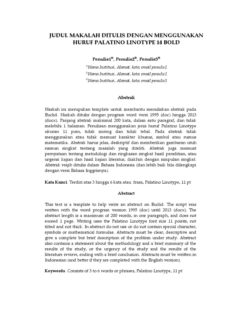 Template Full Paper Euclid | PDF