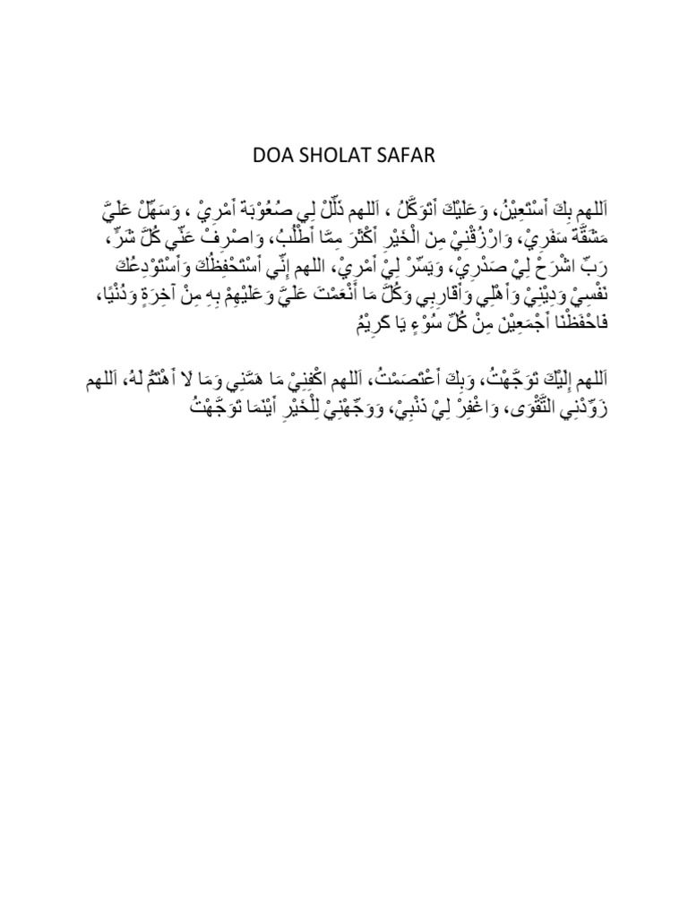 Doa Sholat Safar | PDF