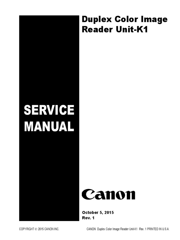 Duplex Color Image Reader Unit K1 Service Manual | PDF | Image Scanner ...