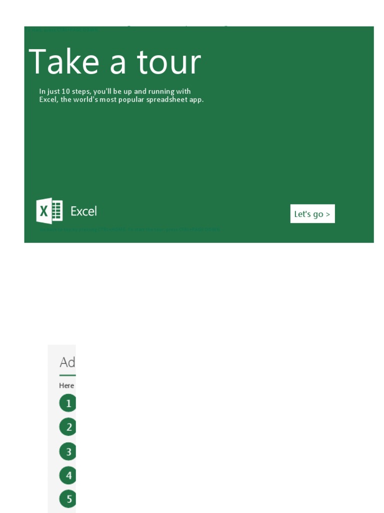 Excel Tutorial 1 - Welcome to Excel | PDF | Microsoft Excel | Computing