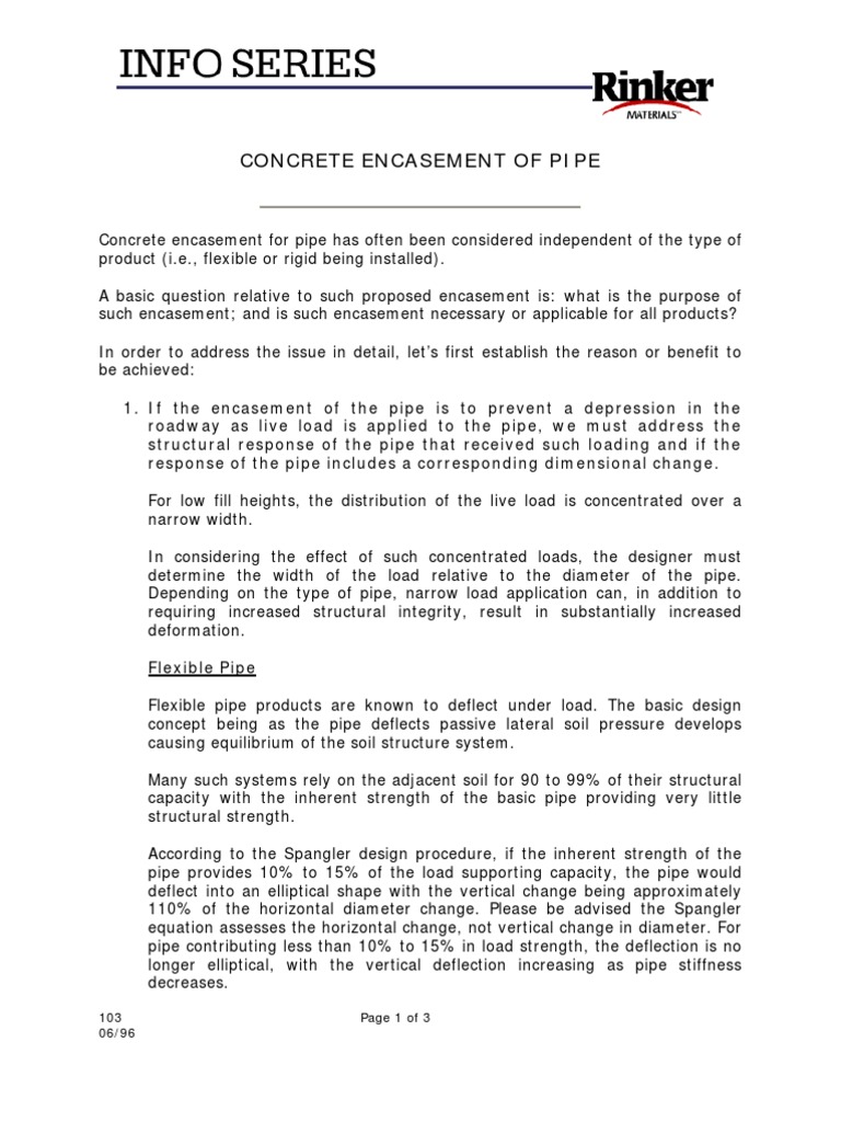 Is 103 Concrete Encasement of Pipe | PDF | Concrete | Pipe (Fluid ...
