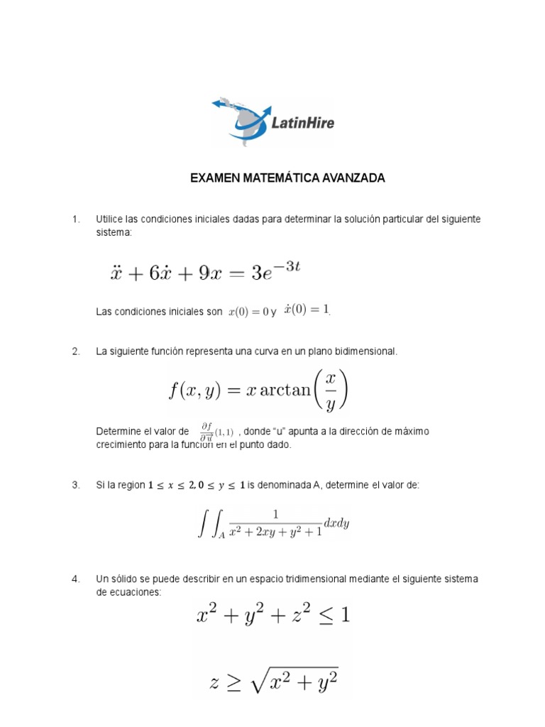 Matemática Avanzada | PDF