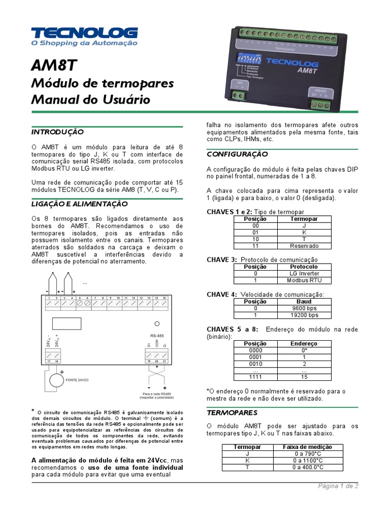 AM8T - Manual Usuario | PDF | Controlador lógico programável | Termopar