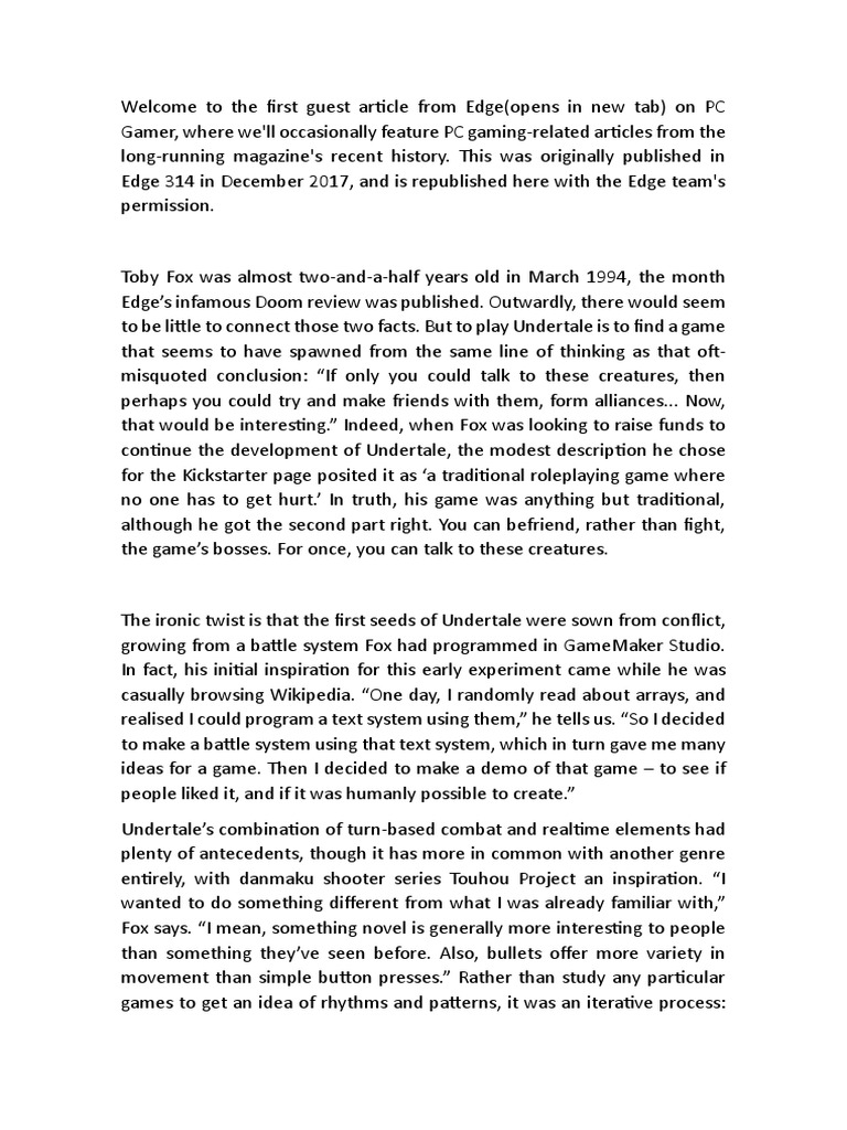 Undertale | PDF | Video Games