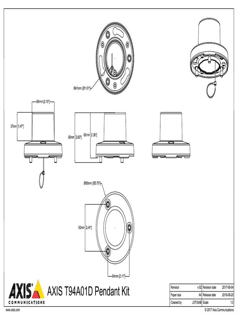 Axis T94a01d Pendant Kit en US 108450 | PDF