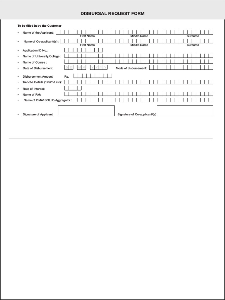 Disbursal Request Form | PDF