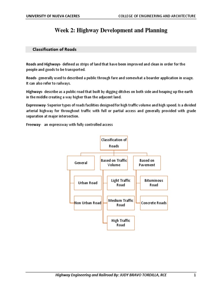 Week 2 - Highway Development and Planning | PDF | Road | Road Surface