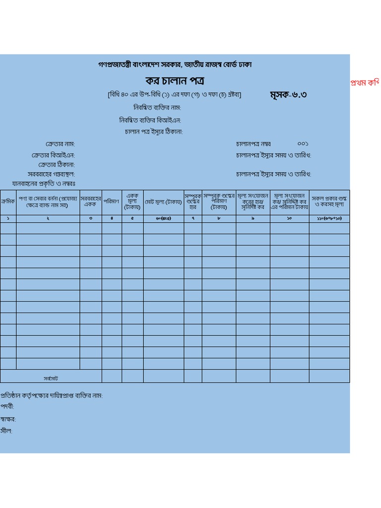 VAT Form MUSHAK 6.3 | PDF