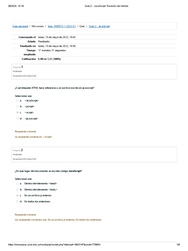Quiz 2 - JavaScript_ Revisión del intento | PDF | Desarrollo web